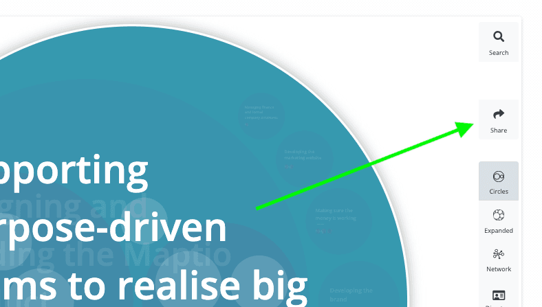 Sharing a map on a public URL or embedding in another website – Maptio